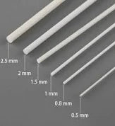 Styrene Rod (pack of 10) 1.5mm X 120mm – blackline supply
