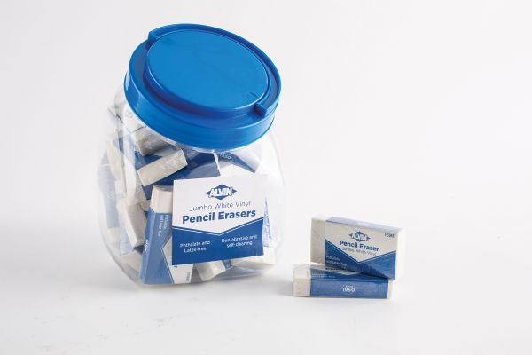 Alvin® Jumbo White Vinyl Eraser Display with Lid – blackline supply